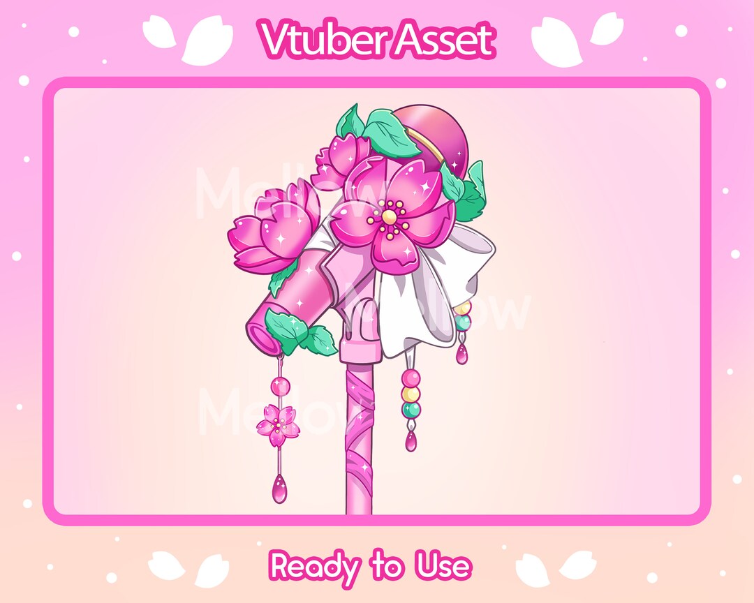 Sakura Mic Vtuber Asset, Stream Decoration, Cherry Blossom Mic, Spring ...