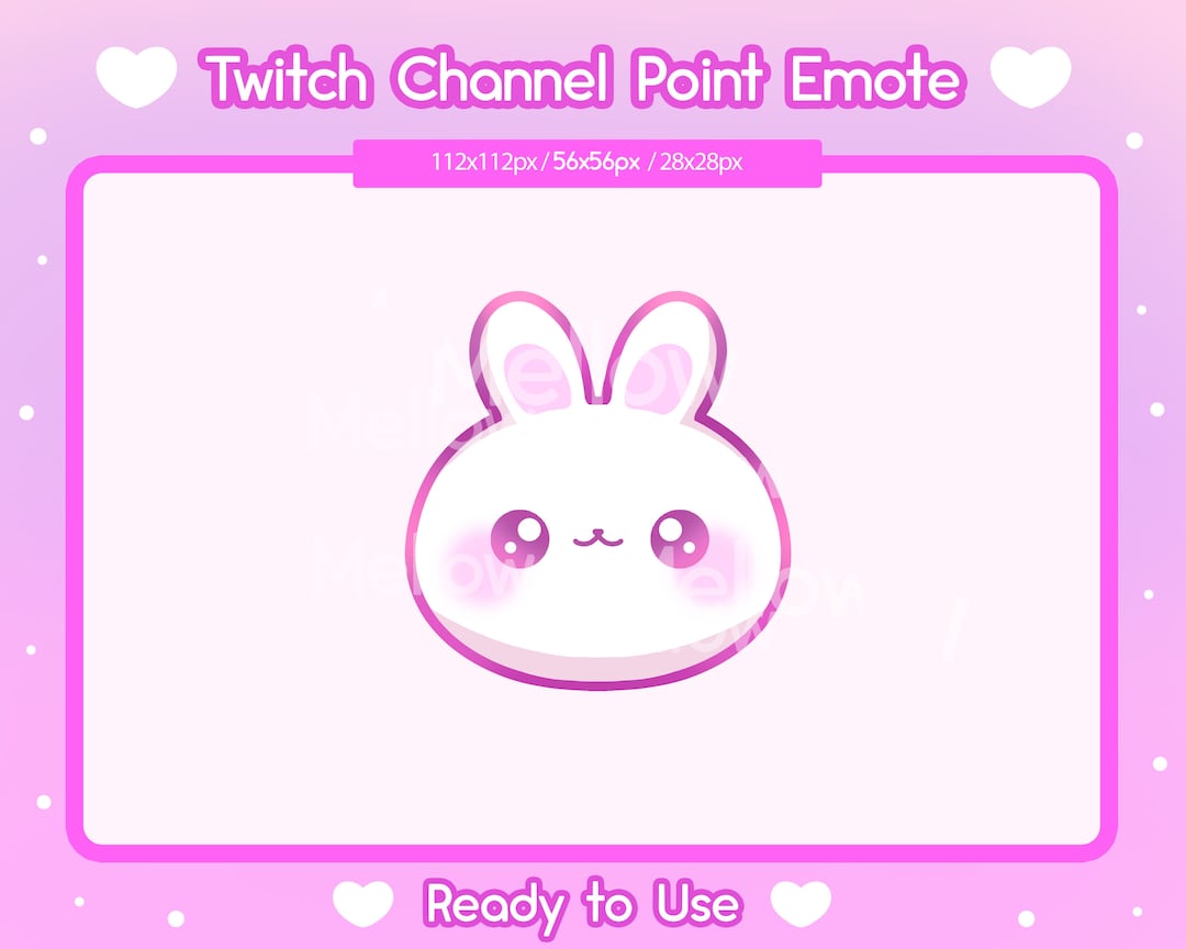 Bunny Channel Point Emote for Twitch | Channel Point | Cute Bunny Emote ...