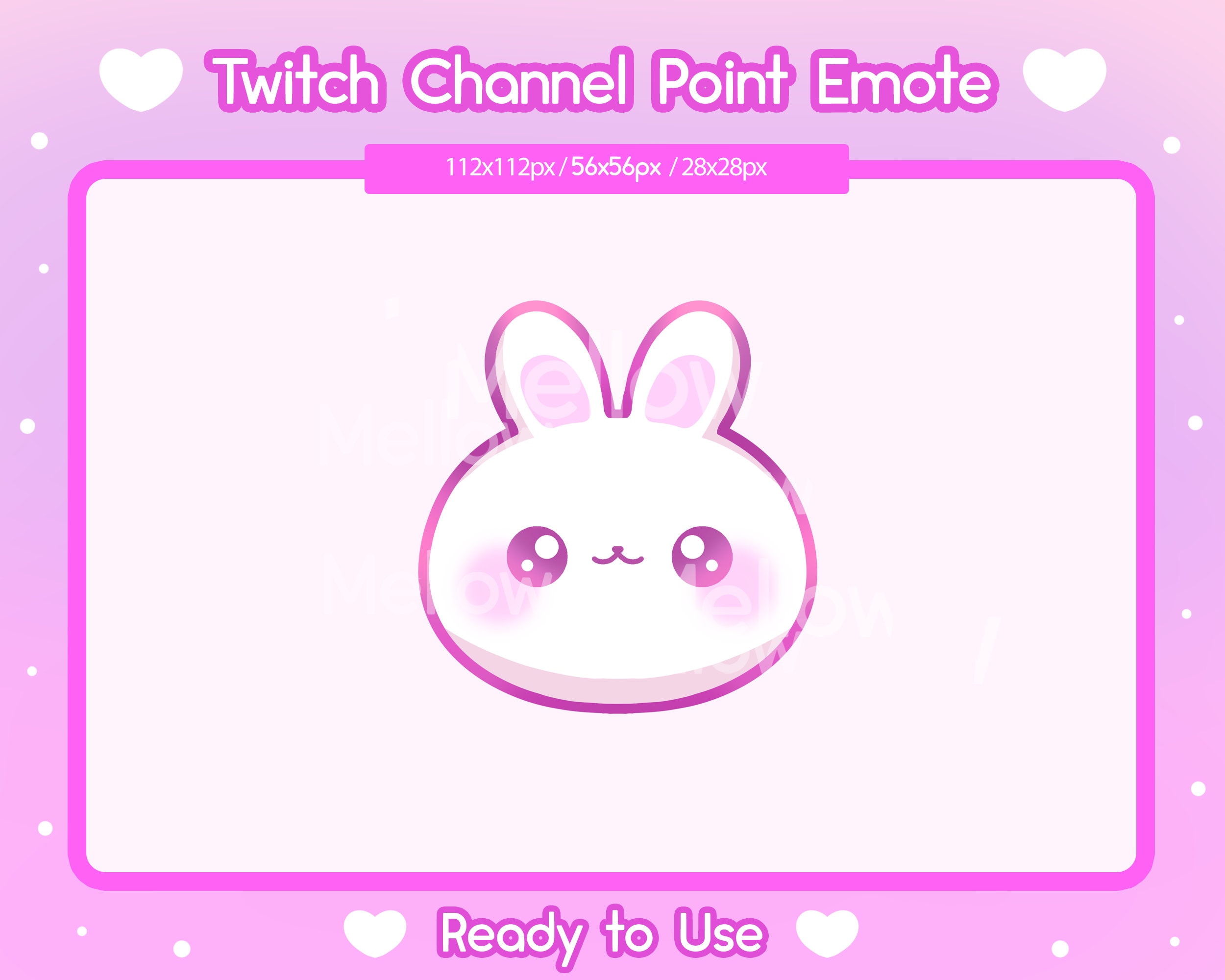 Bunny Channel Point Emote for Twitch Channel Point Cute Bunny Emote ...
