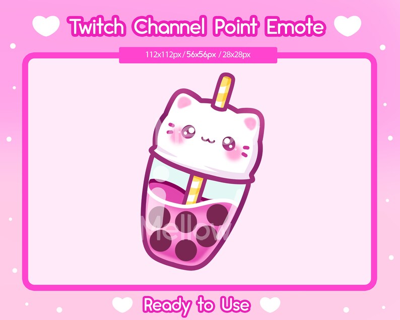 Cat Boba Channel Point for Twitch, Twitch Channel Point, Boba Hydrate ...