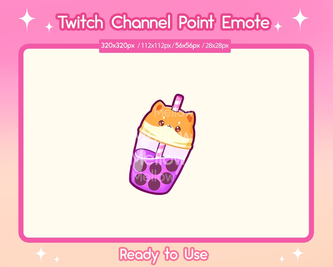Boba Emote for Twitch, Cute Hydrate Channel Point, Shiba Inu, Redeem ...