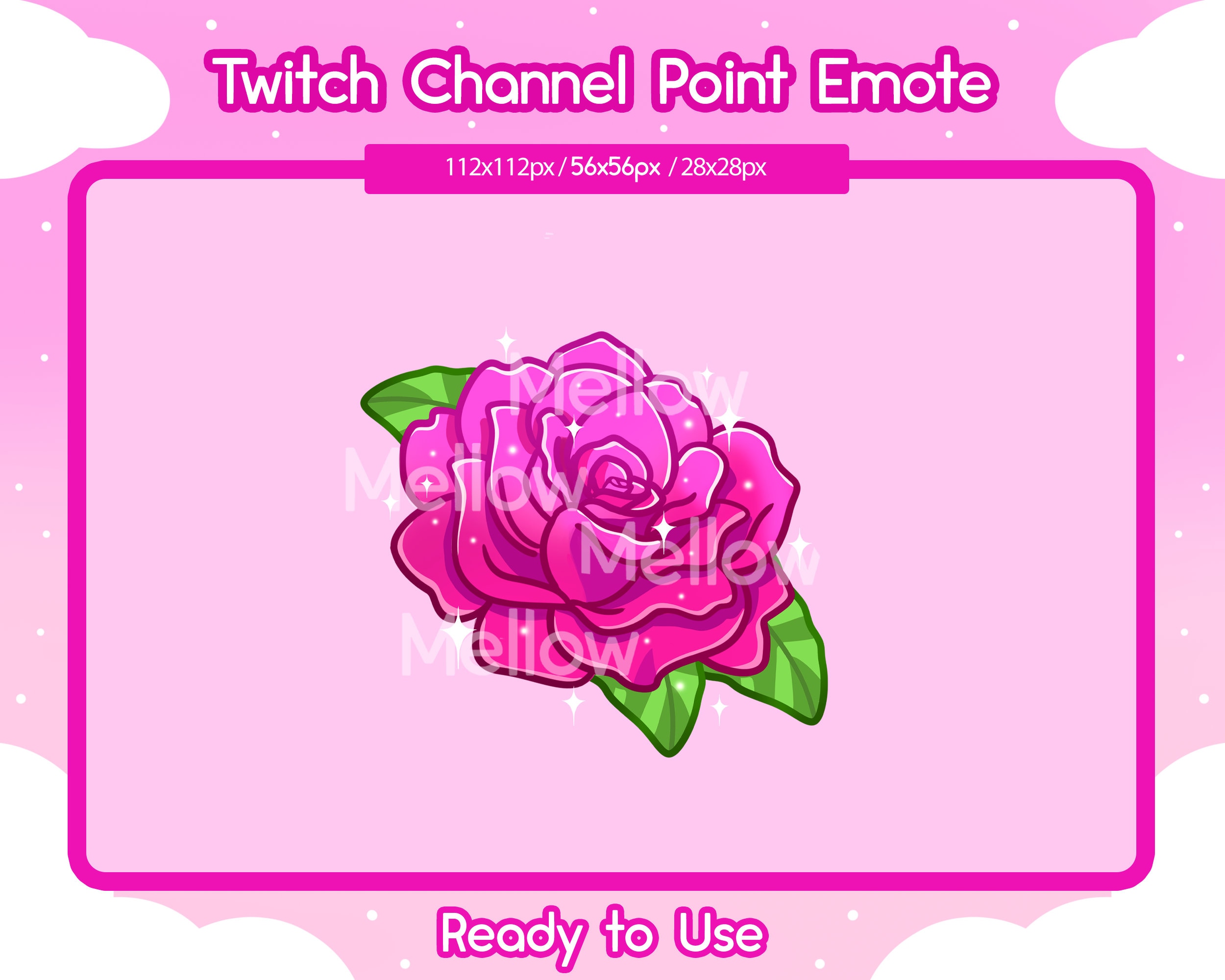 Rose Channel Point Emote for Twitch | Pink Rose | Petals | Flowers ...