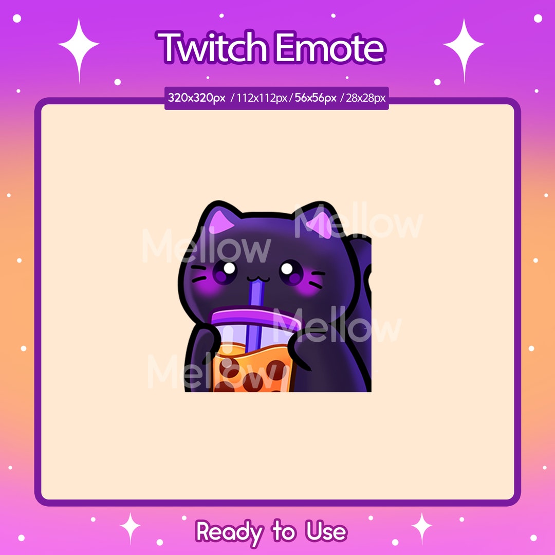 Cat Boba Emote for Twitch | Kawaii Cat | Neko | Halloween | Spooky ...