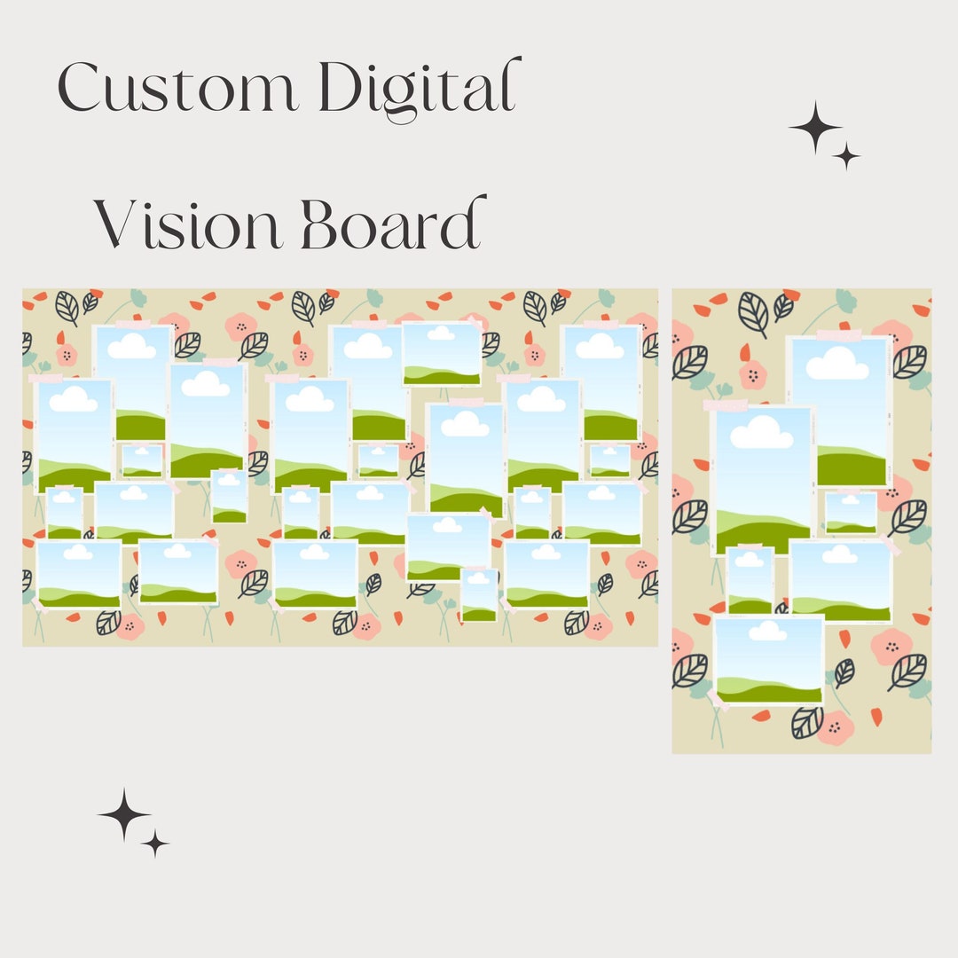 CUSTOM Digital Vision Board Template Fully Editable Canva Vision Board ...