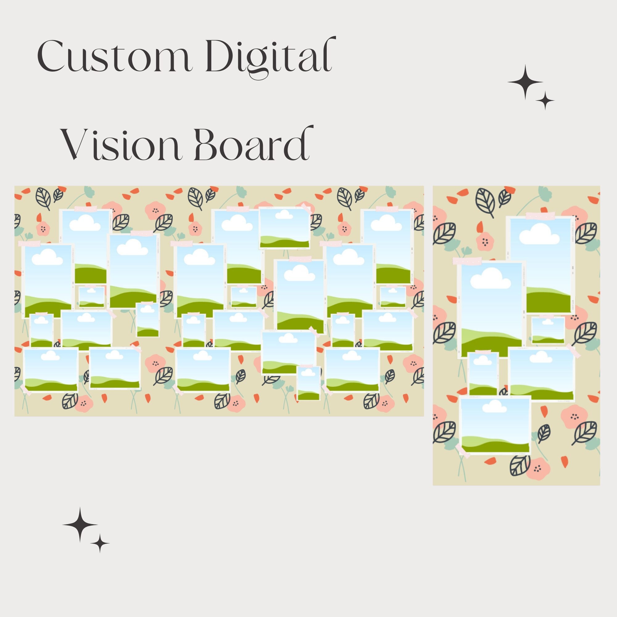 CUSTOM Digital Vision Board Template Fully Editable Canva Vision Board ...