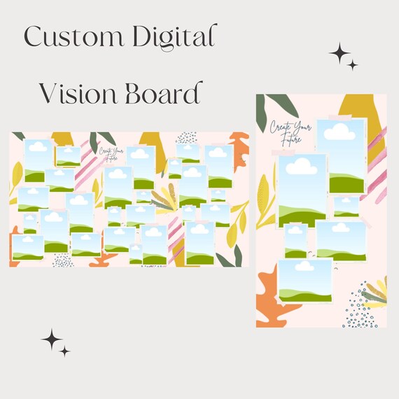 CUSTOM Digital Vision Board Template Fully Editable Canva - Etsy
