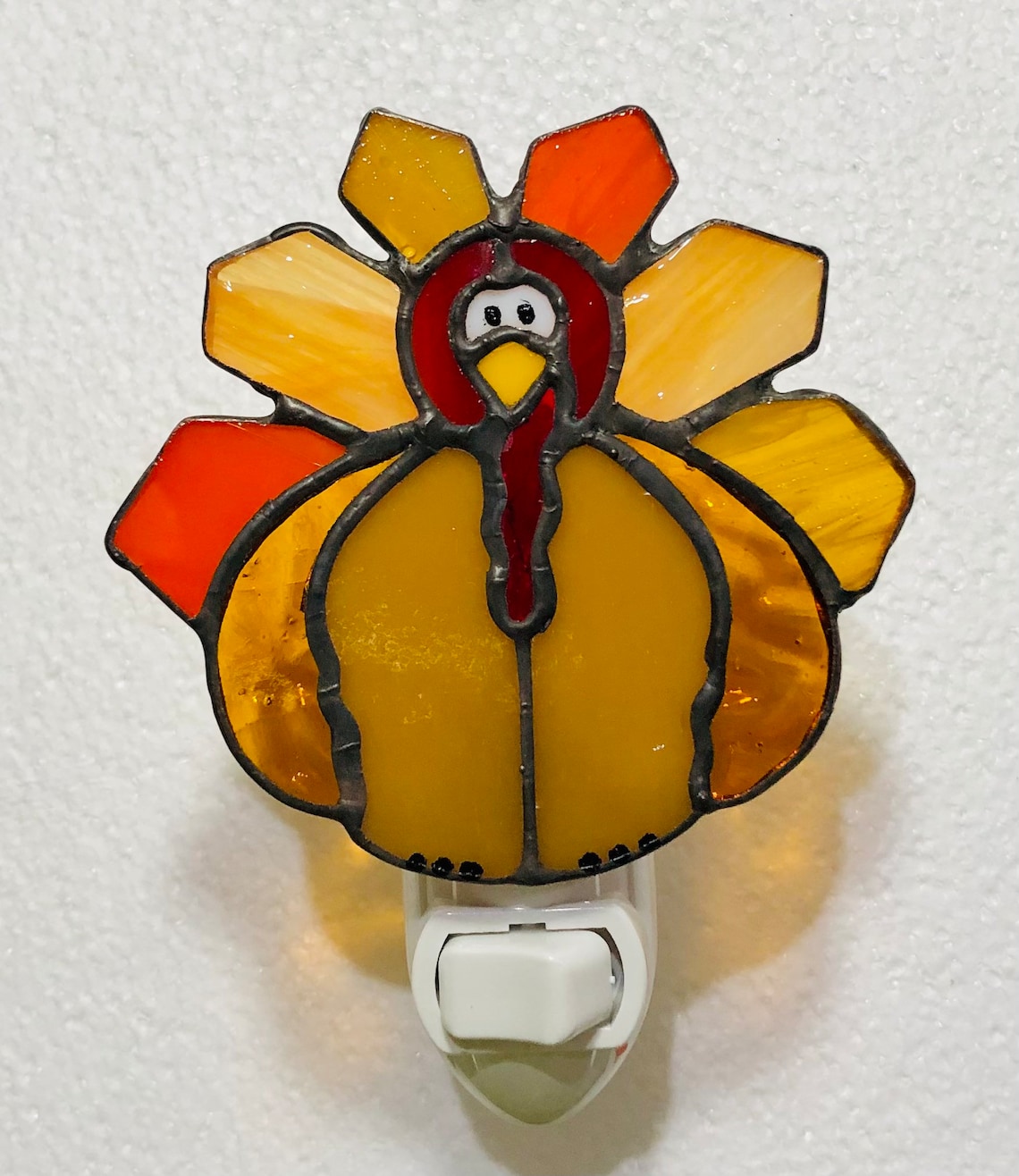 Turkey Stain Glass Night Light With Switch Control and Bulb - Etsy