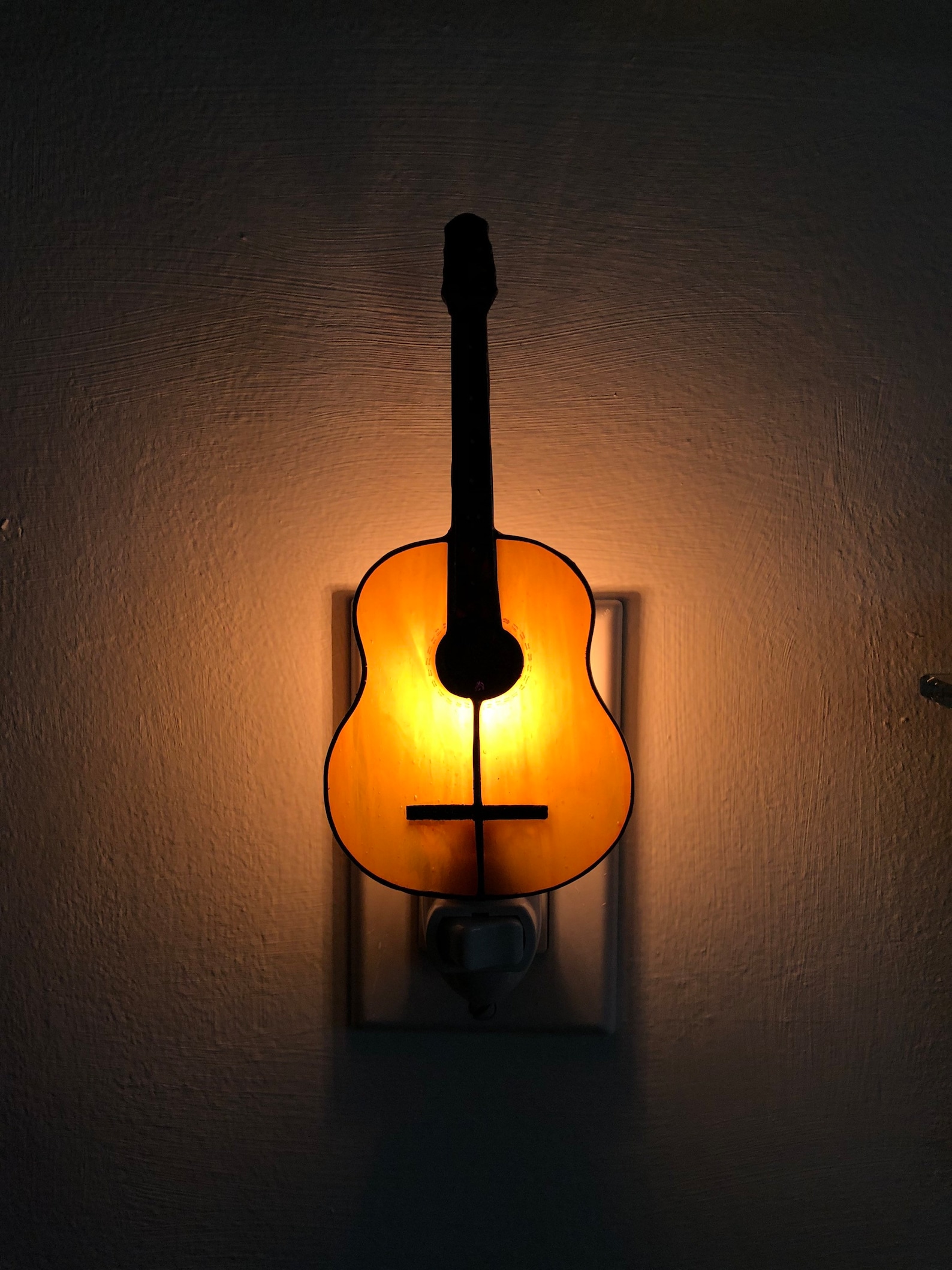 Guitar Stain Glass Night Light With Control Switch and Bulb - Etsy