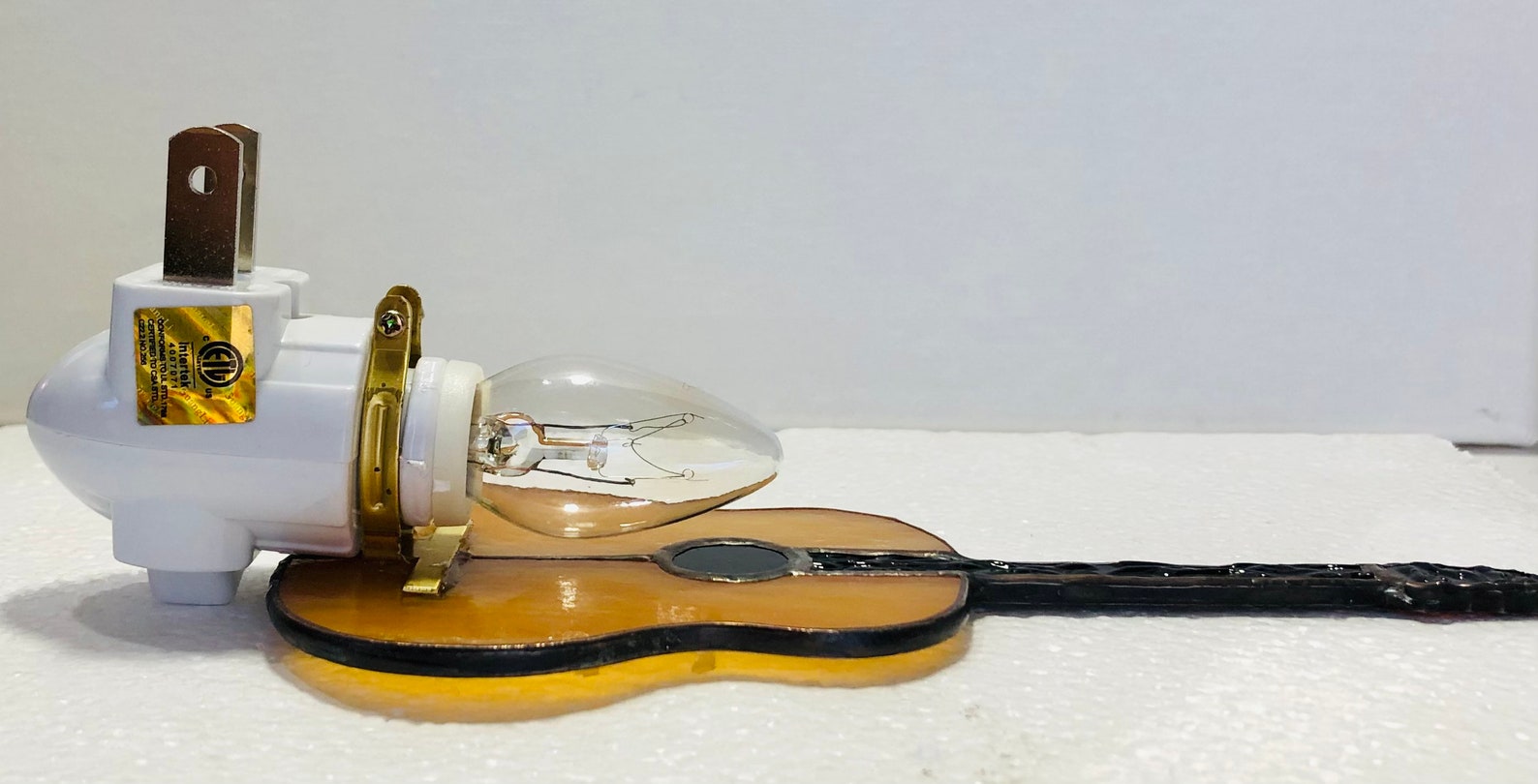 Guitar Stain Glass Night Light With Control Switch and Bulb - Etsy