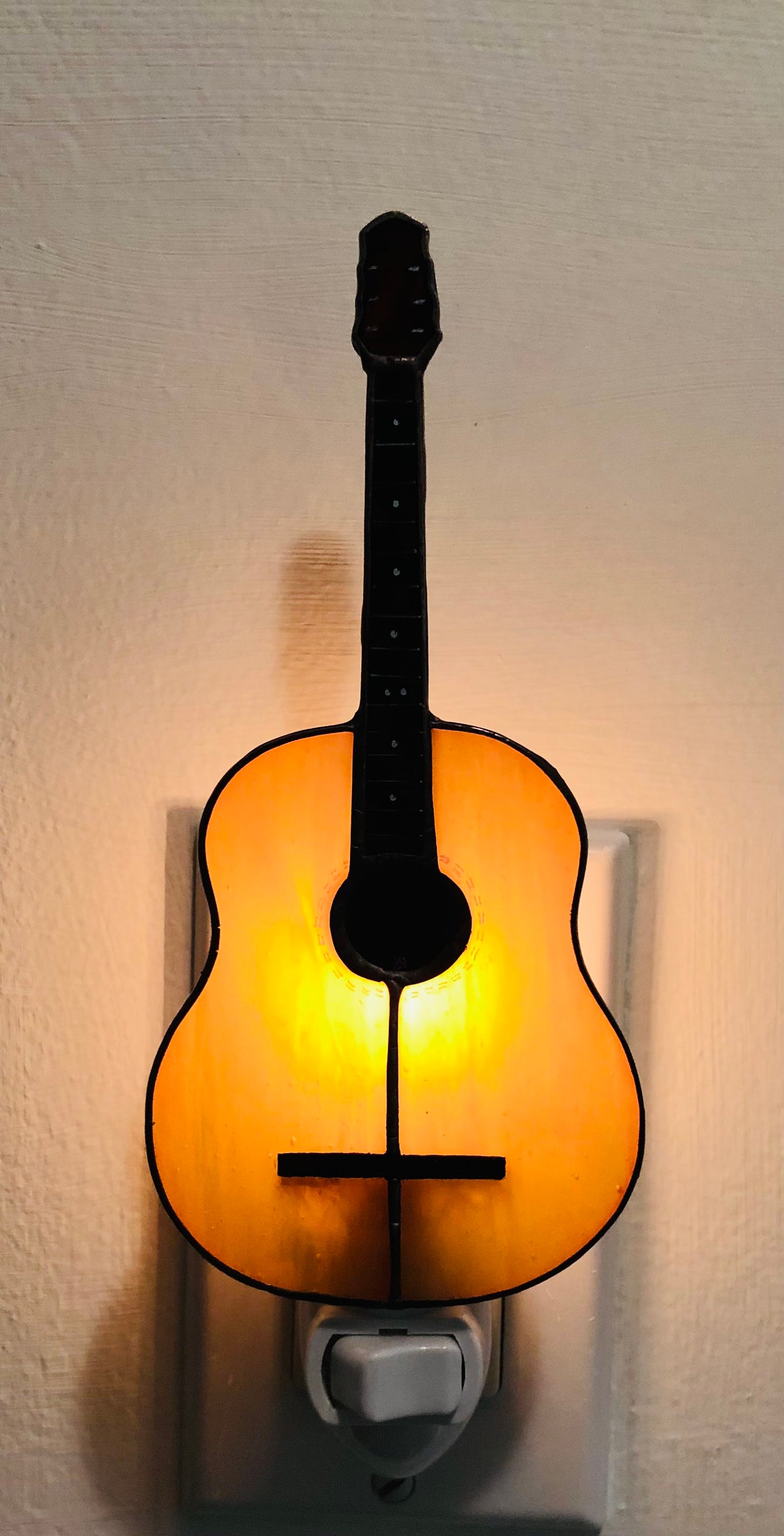 Guitar Stain Glass Night Light With Control Switch and Bulb - Etsy