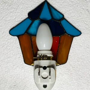 Bird House Stain Glass Night Light With Switch Control and Bulb - Etsy