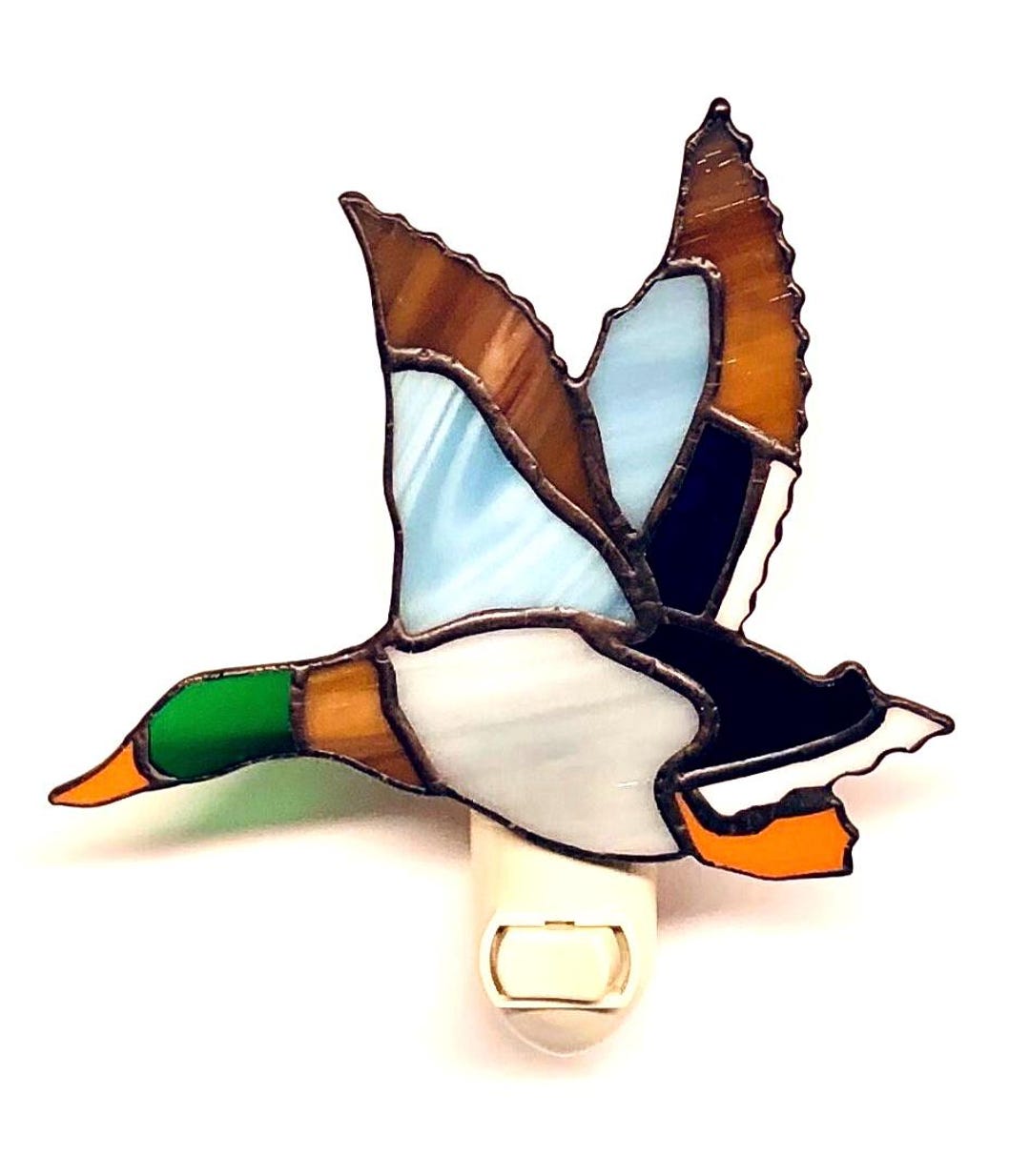 Male Mallard Duck Stain Glass Night Light With Switch Control and Bulb ...