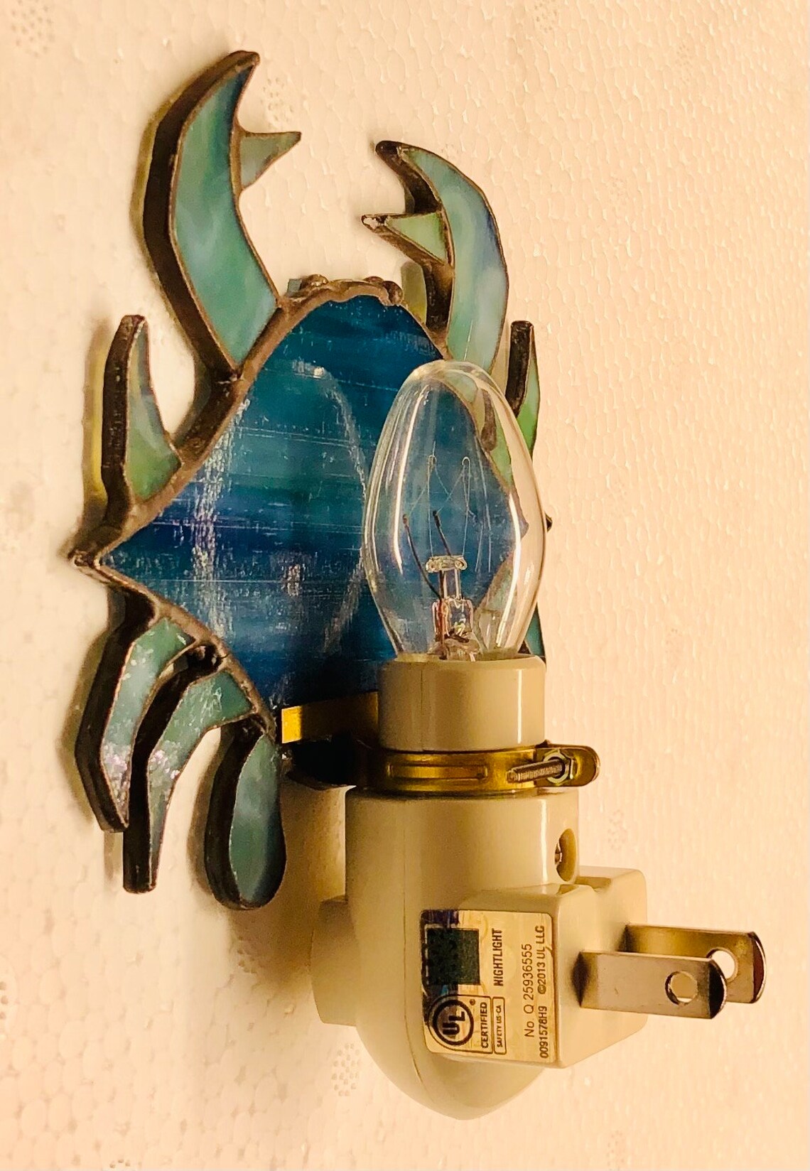 Crab Stain Glass Night Light With Switch Control and Bulb - Etsy