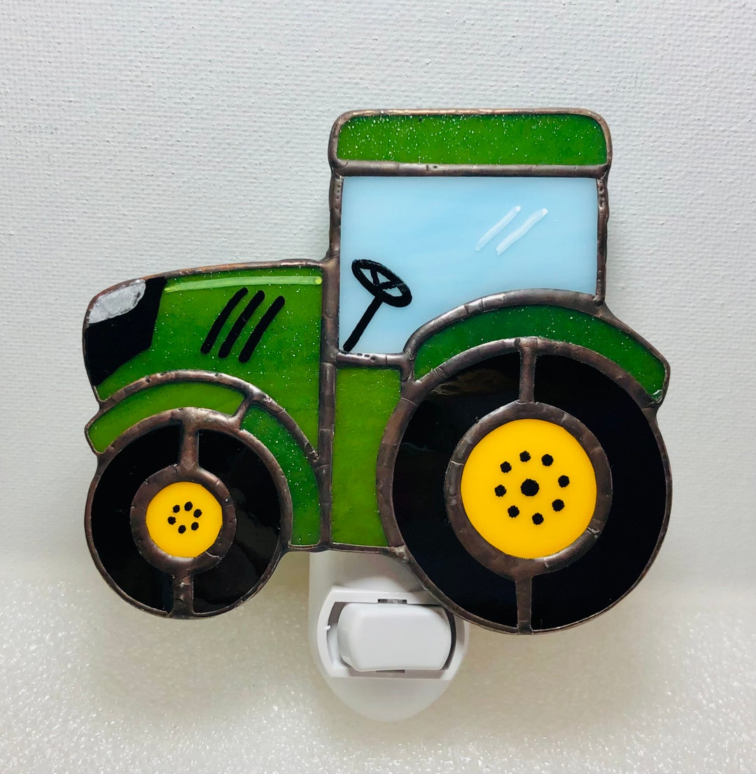 Tractor Stain Glass Night Light With Switch Control and Bulb - Etsy