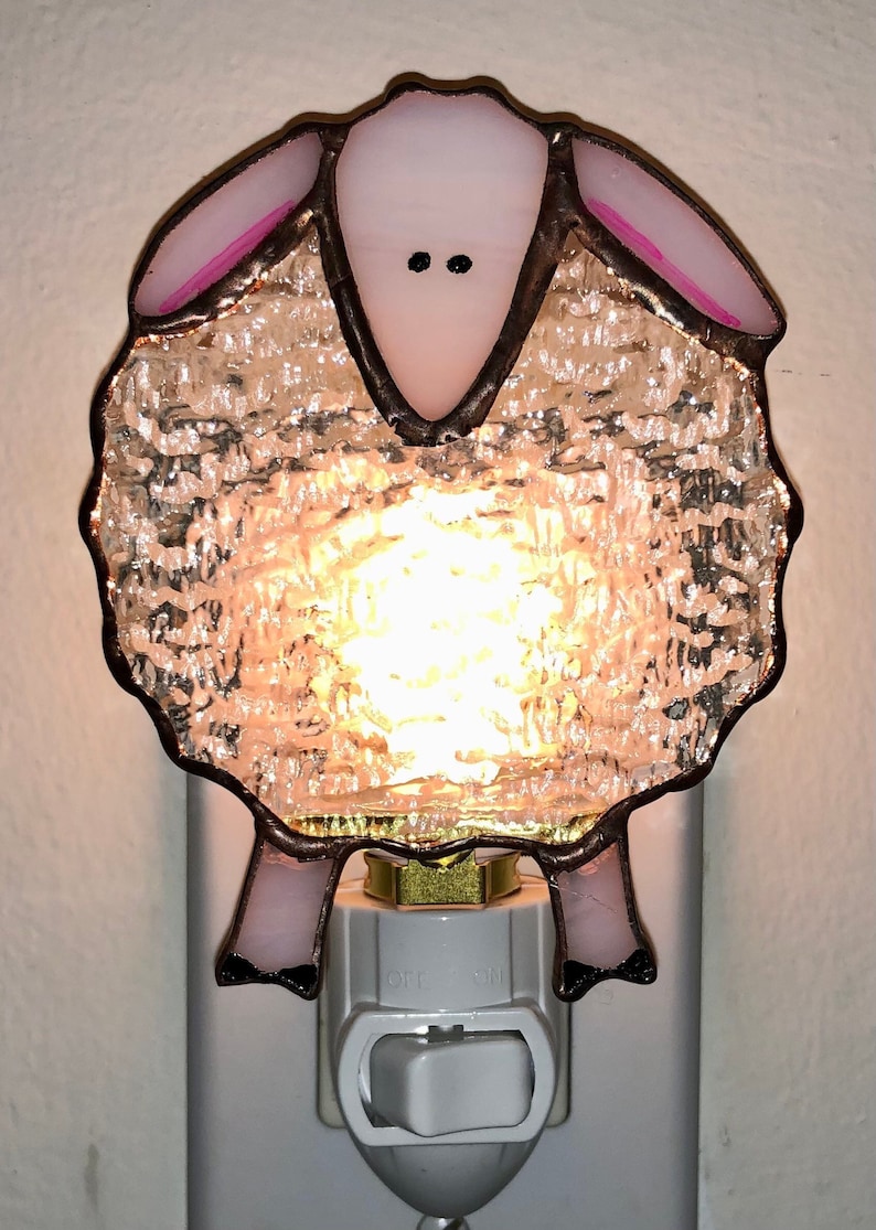 Sheep Stain Glass Night Light With Switch Control and Bulb - Etsy