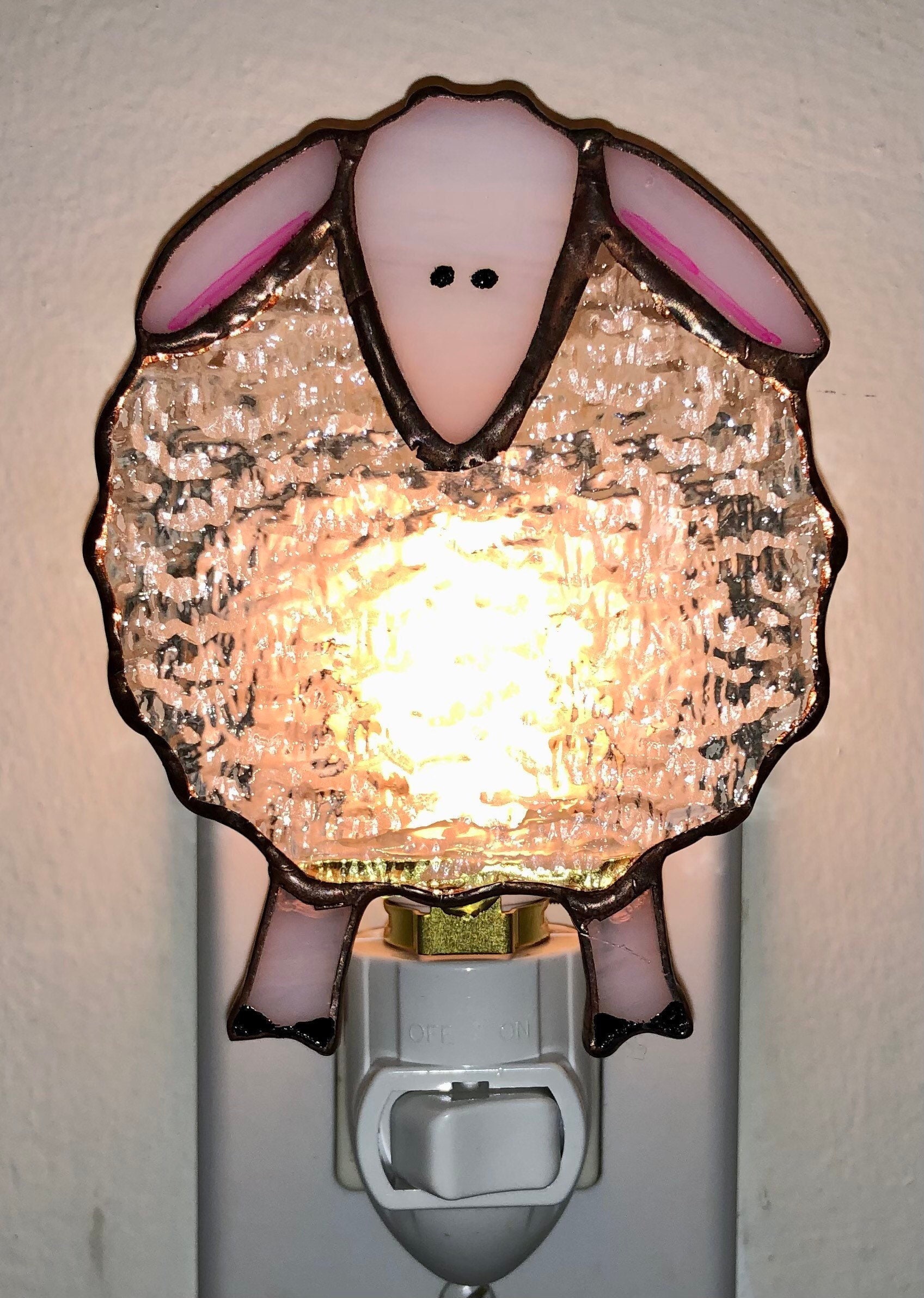 Sheep Stain Glass Night Light With Switch Control and Bulb - Etsy