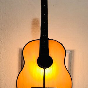 Guitar Stain Glass Night Light With Control Switch and Bulb - Etsy