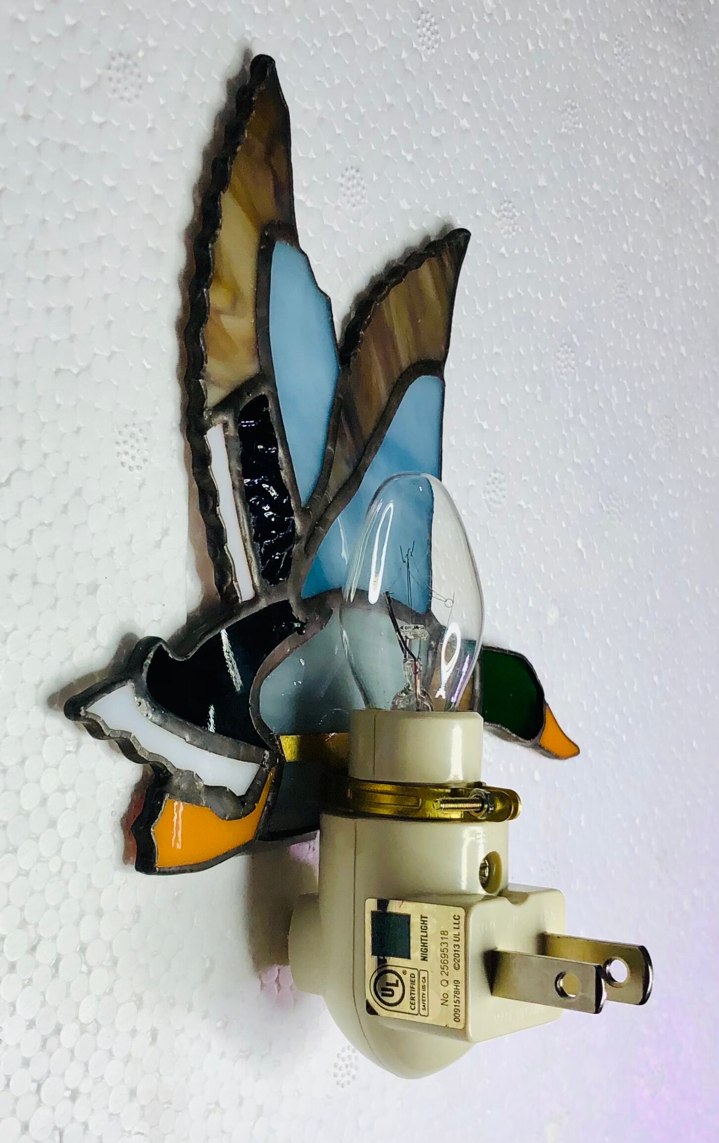 Male Mallard Duck Stain Glass Night Light With Switch Control and Bulb ...