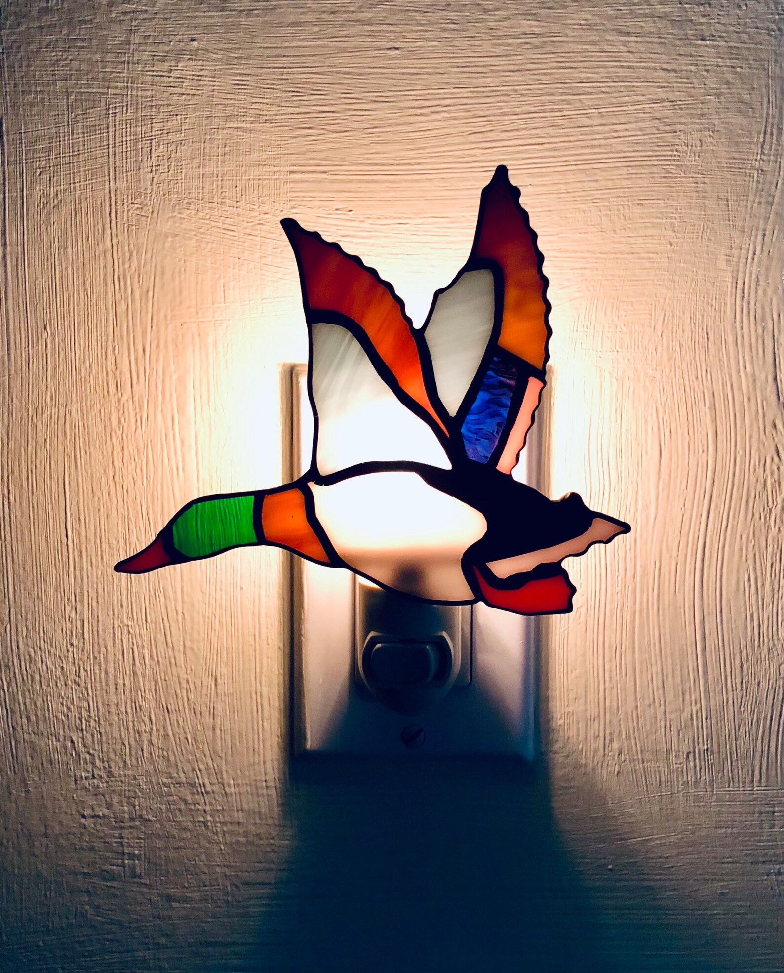 Male Mallard Duck Stain Glass Night Light With Switch Control and Bulb ...