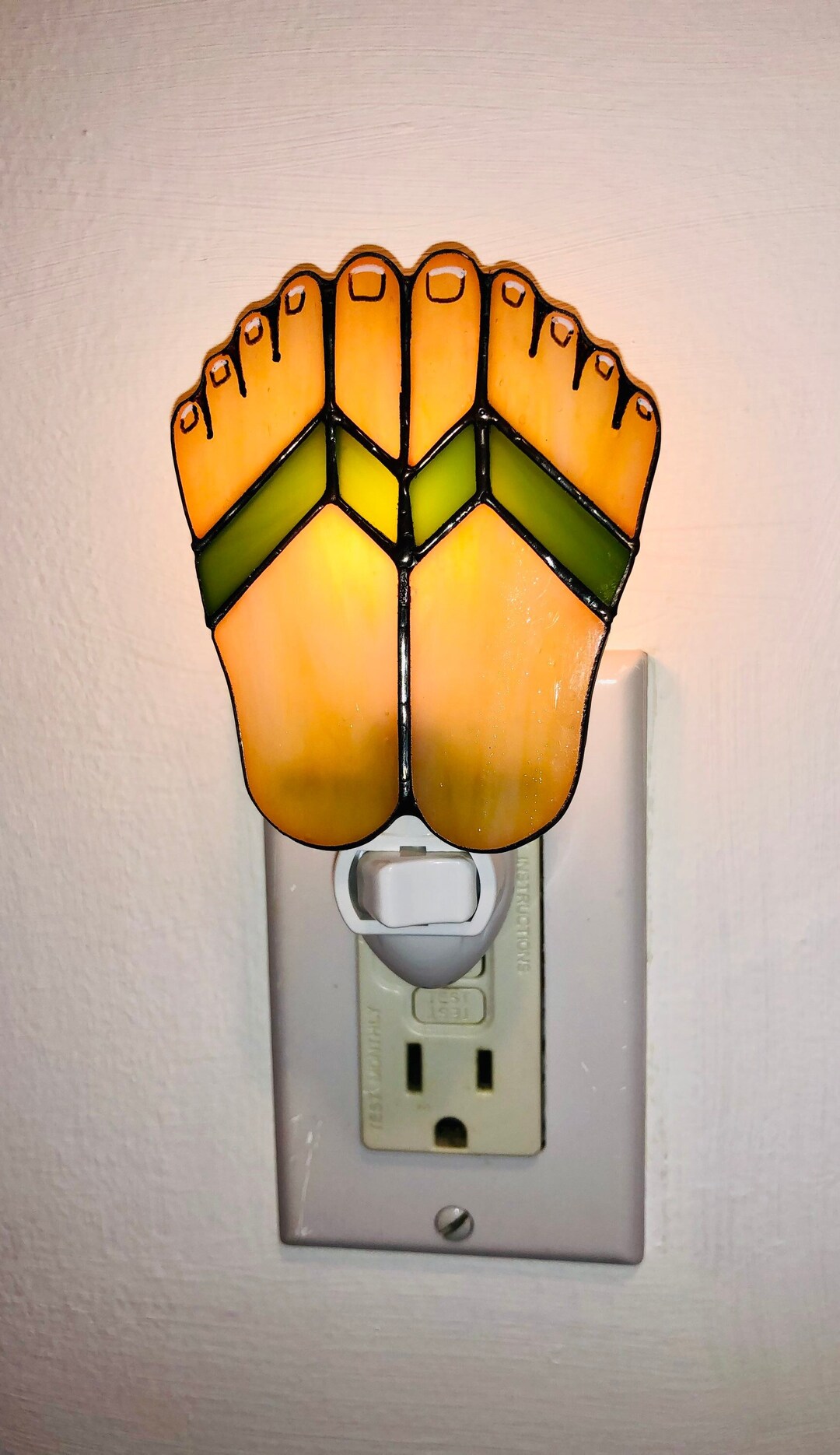Summer Fun Feet Stain Glass Night Light With Switch Control and Bulb - Etsy