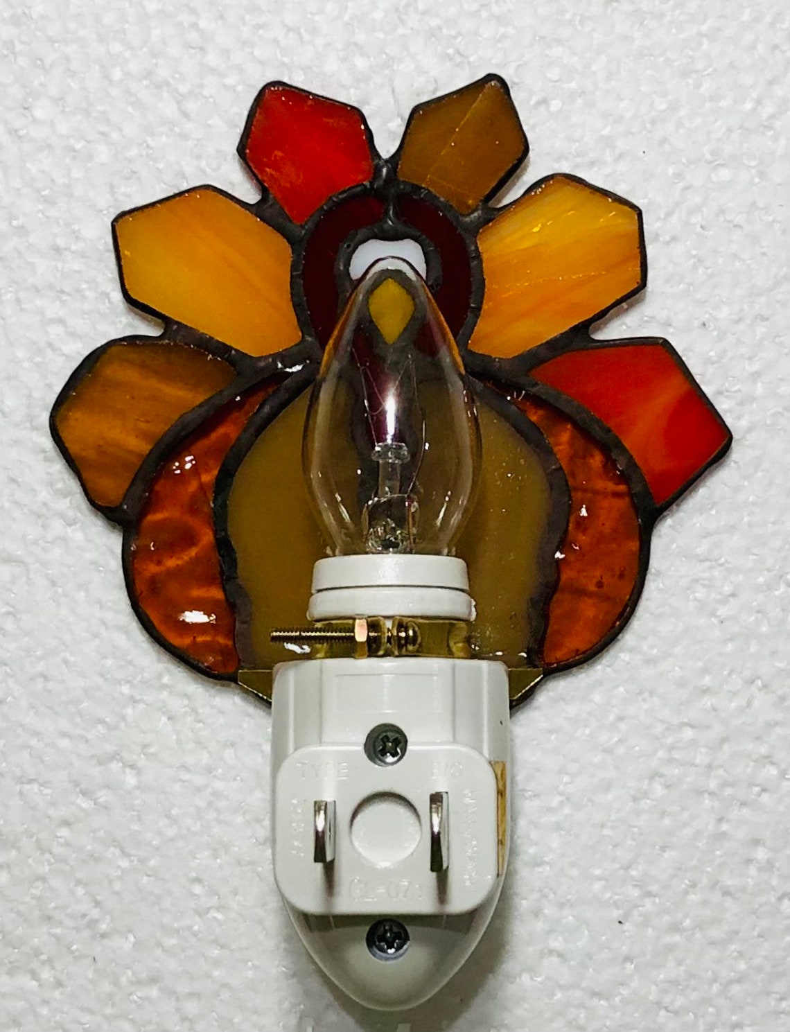 Turkey Stain Glass Night Light With Switch Control and Bulb - Etsy