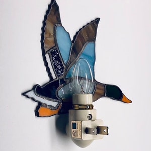 Male Mallard Duck Stain Glass Night Light With Switch Control and Bulb ...