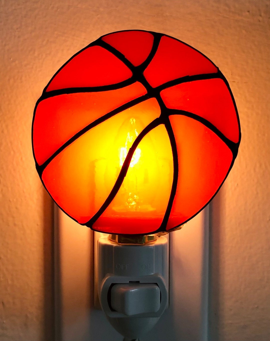 Basketball Stain Glass Night Light With Switch Control and Bulb - Etsy