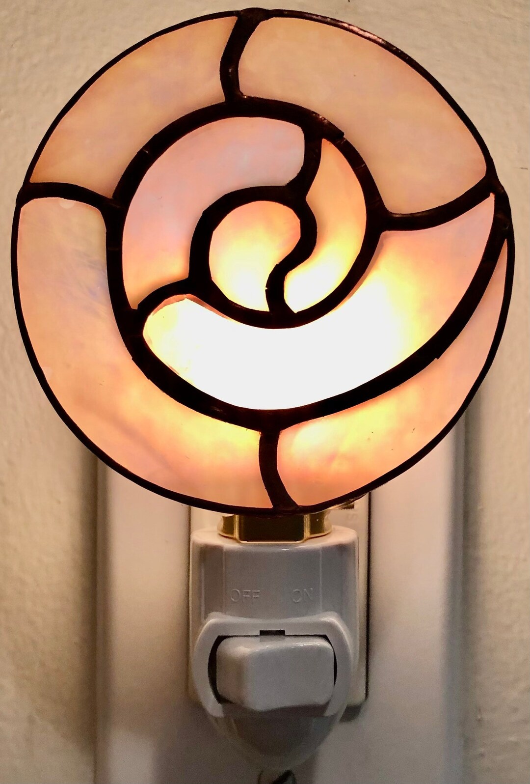 Spiral Shell Stain Glass Night Light With Switch Control and Bulb - Etsy