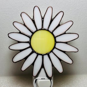 Daisy Stain Glass Night Light With Switch Control and Bulb - Etsy