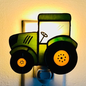 Tractor Stain Glass Night Light With Switch Control and Bulb - Etsy