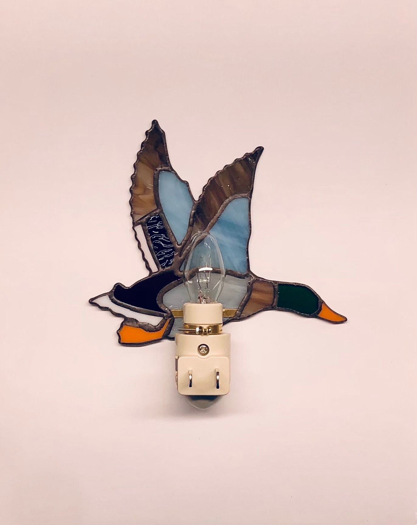 Male Mallard Duck Stain Glass Night Light With Switch Control and Bulb ...