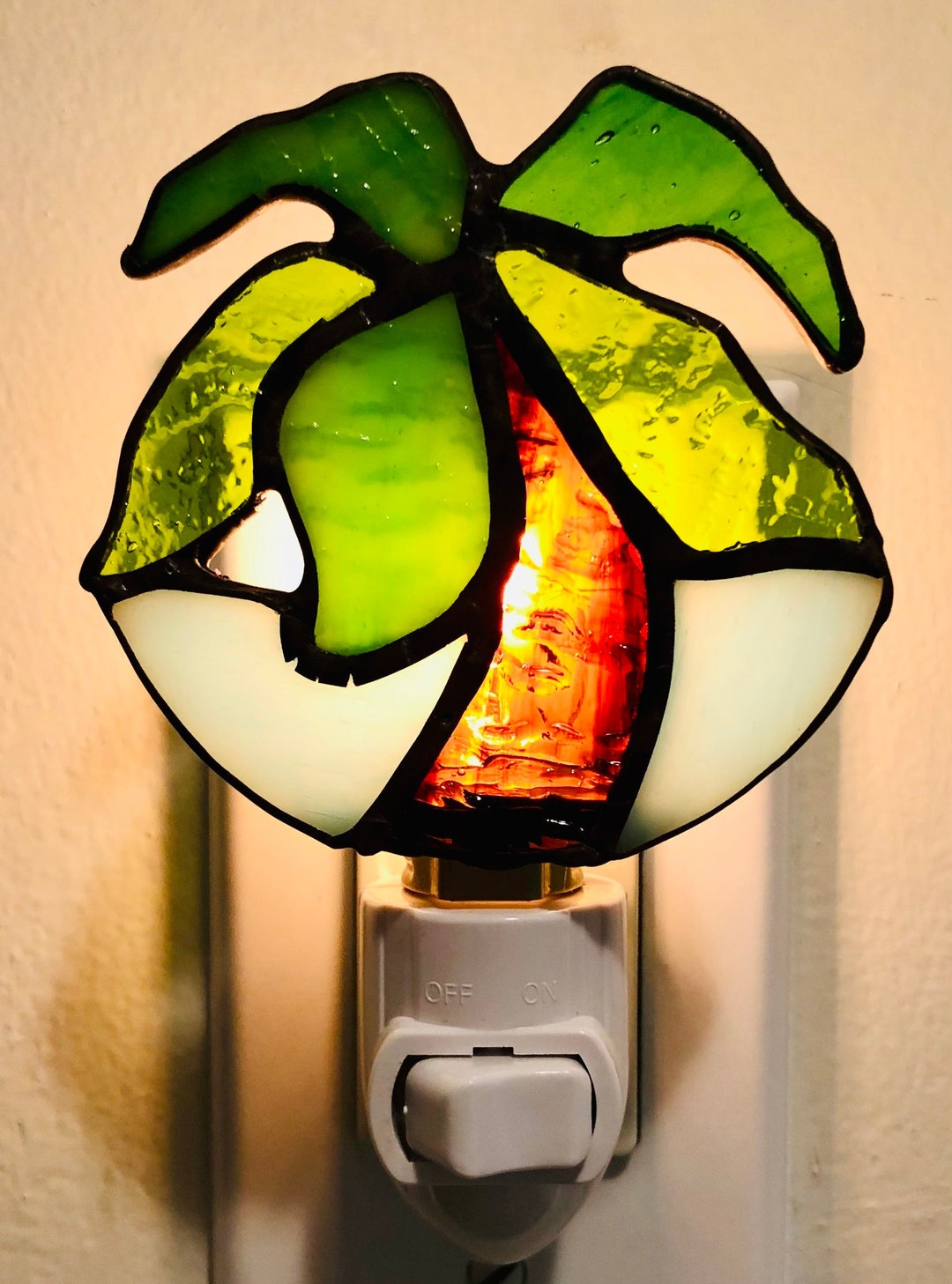 Palm Tree Stain Glass Night Light With Switch Control and Bulb - Etsy