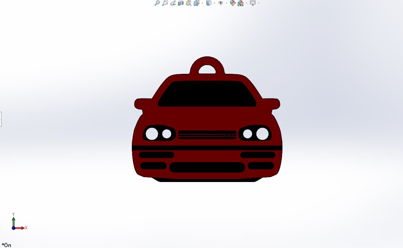 STL / STEP/SOLİDWORKS File Vw Golf Mk3 Gti Keychain,car Keychain , Vw ...