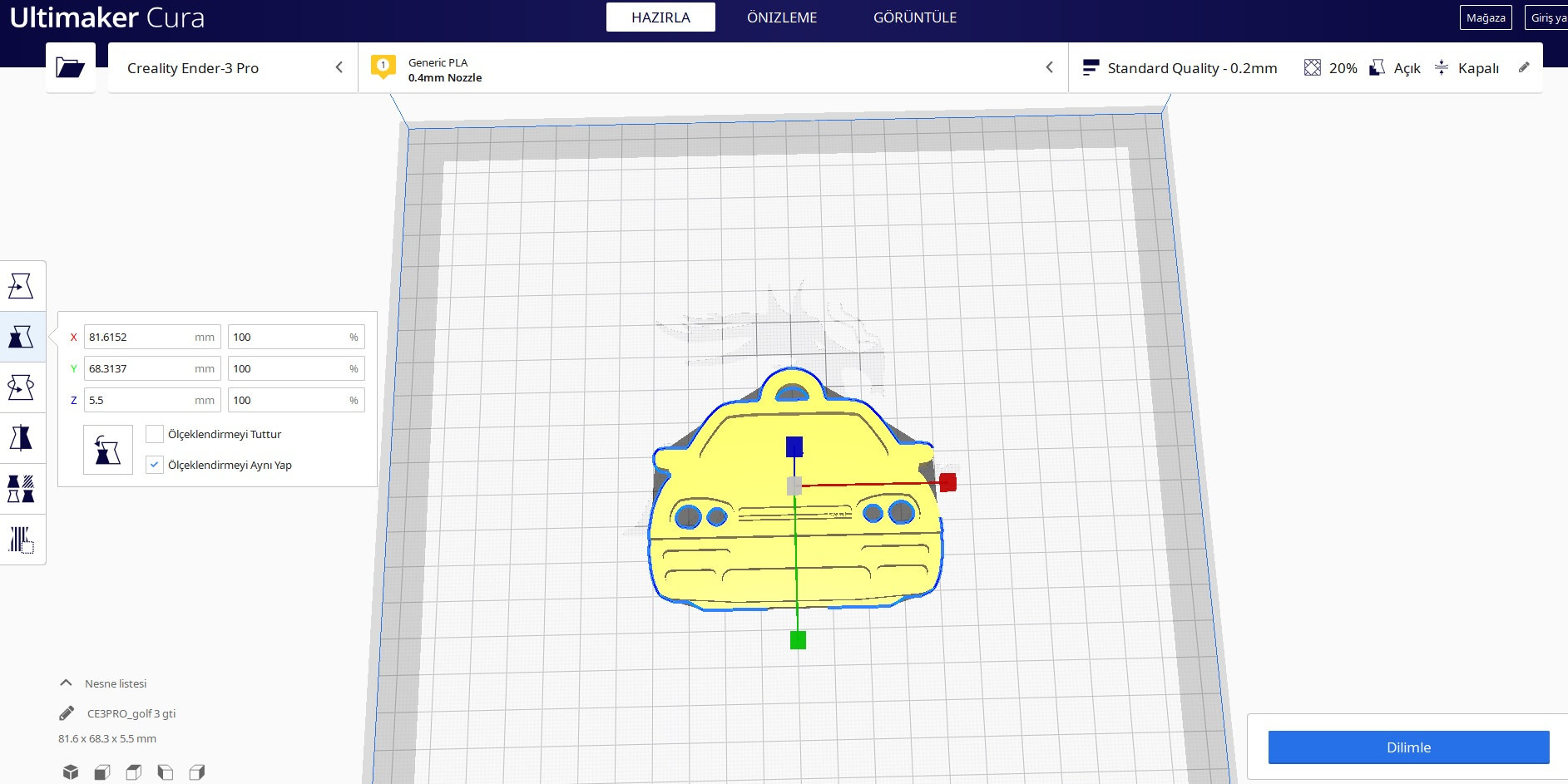 STL / STEP/SOLİDWORKS File Vw Golf Mk3 Gti Keychain,car Keychain , Vw ...