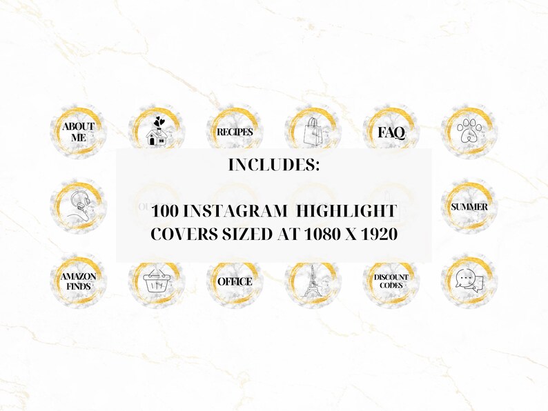 Marble Gold Instagram Highlight Covers, Highlight Icons, Instagram ...