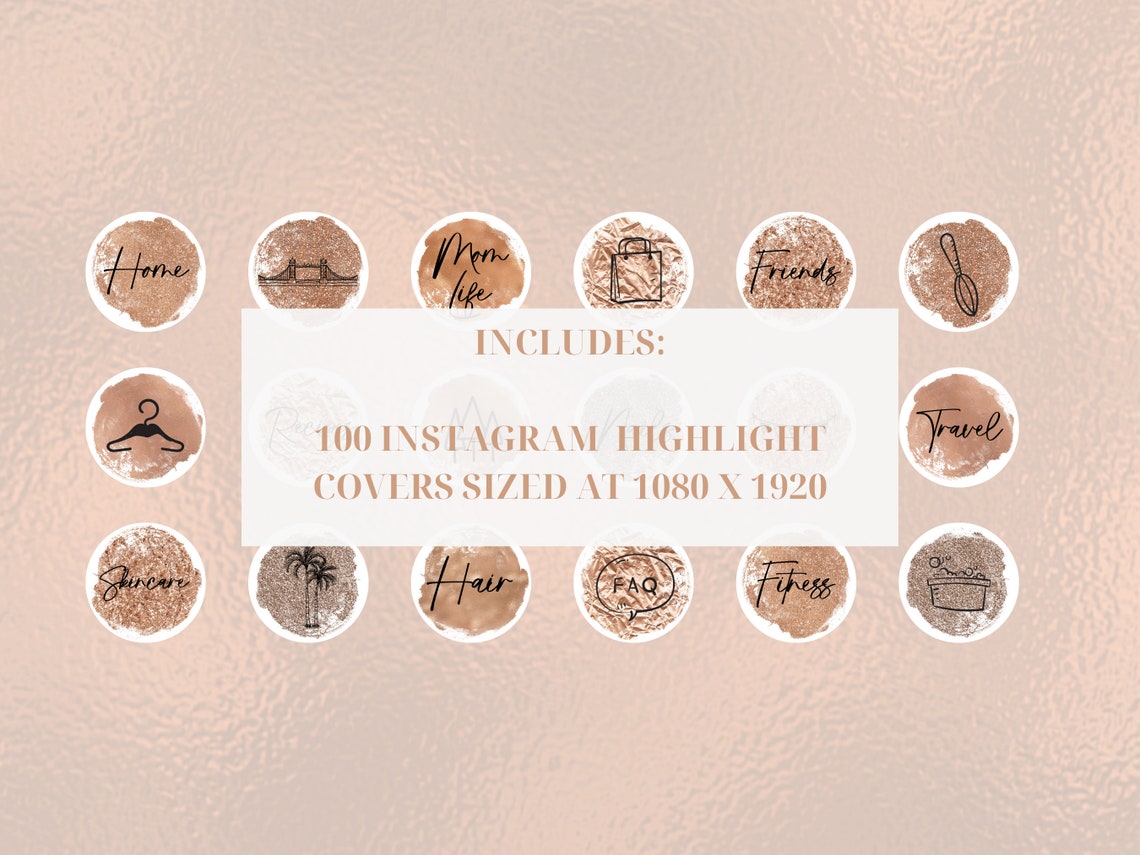 Rose Gold Instagram Highlight Covers Highlight Icons - Etsy
