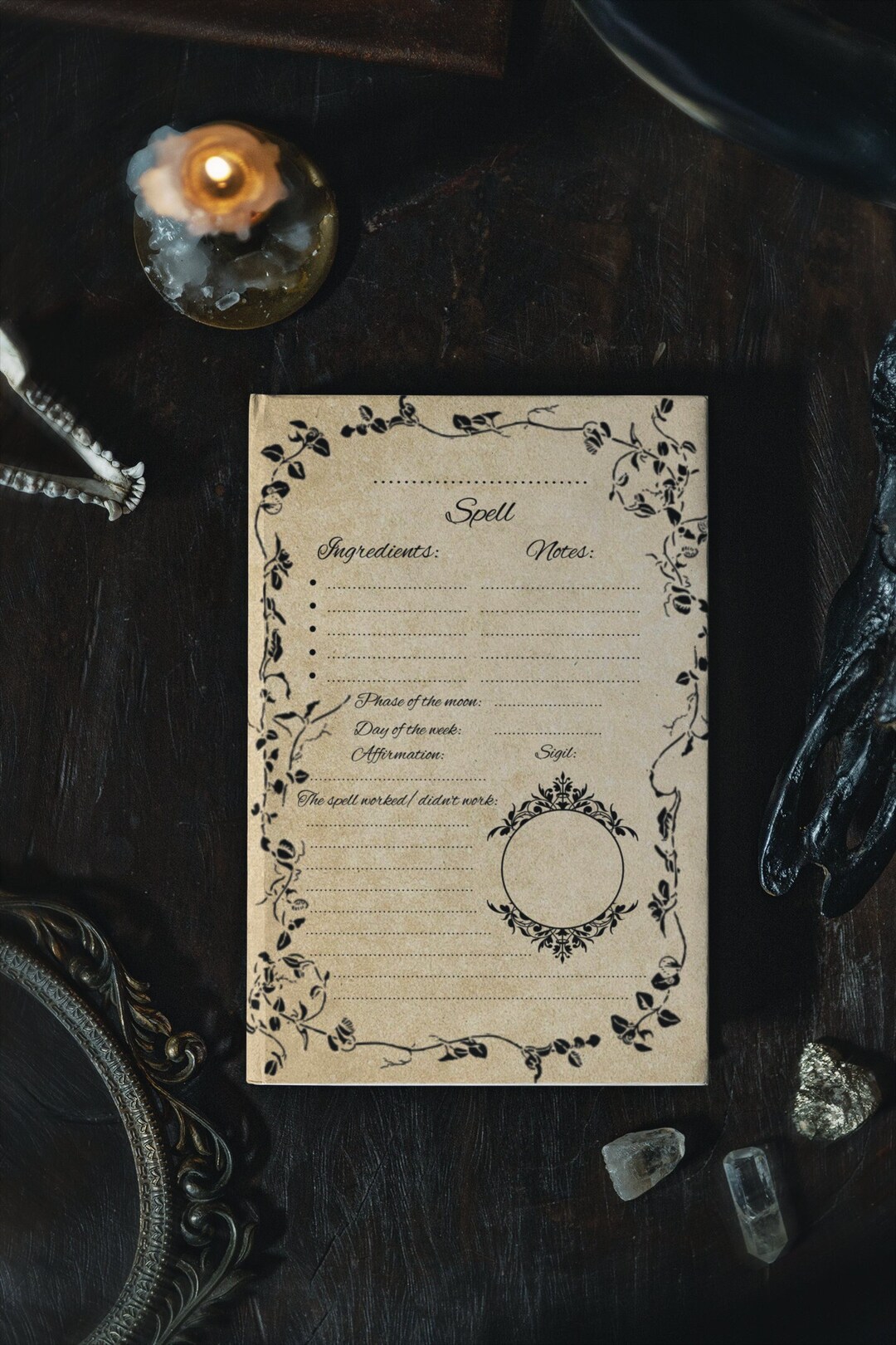 Digital Wicca Spell Template, Planner, Witchcraft Spell Sheet, A4 ...