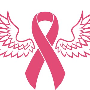 Breast Cancer Awareness Angel Wings SVG and More Cutting Files - Etsy