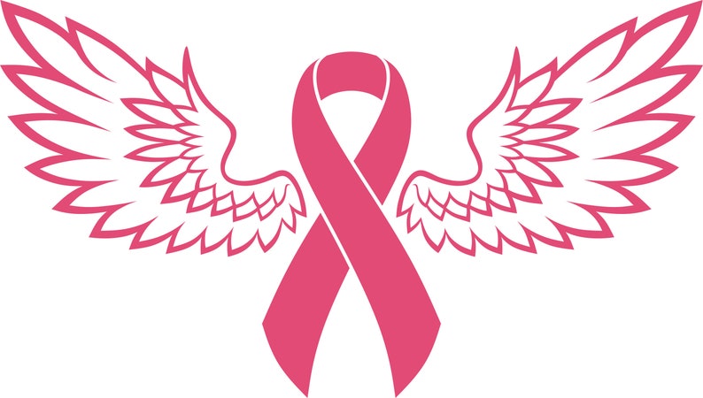 Breast Cancer Awareness Angel Wings SVG and More Cutting Files - Etsy