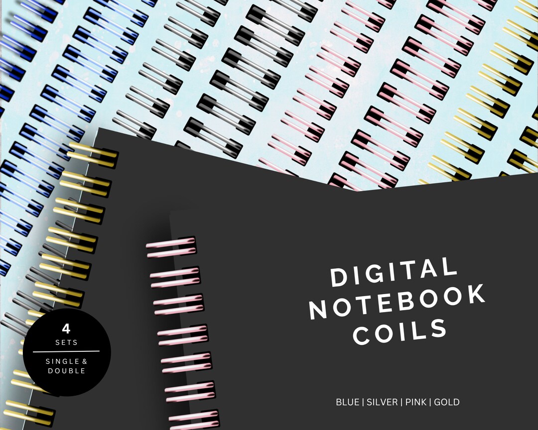 Digital Metallic Notebook Coils Stickers 8 PNG Clipart - Etsy