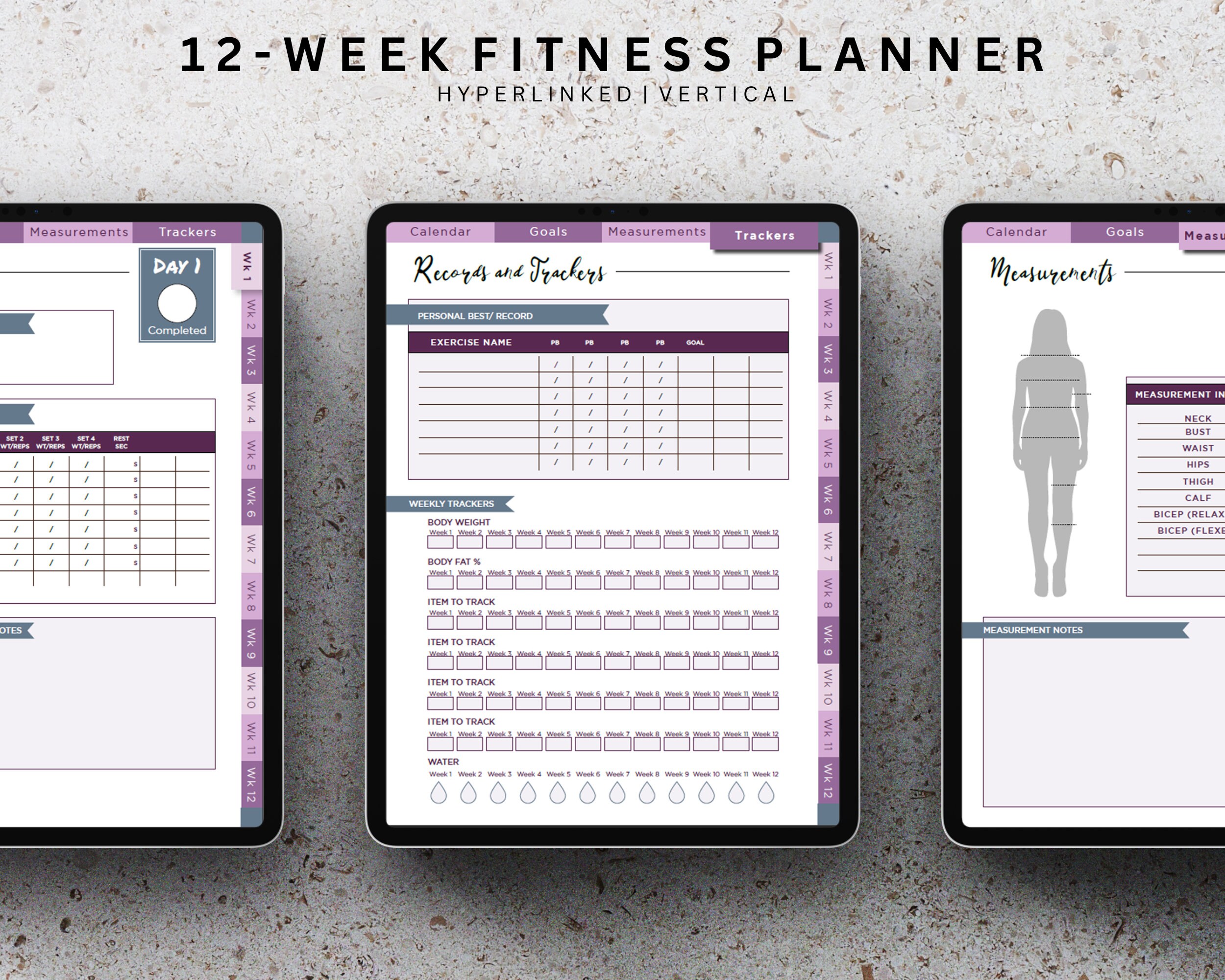 12 Week Fitness Planner Printable/digital Planner | Interactive Workout ...
