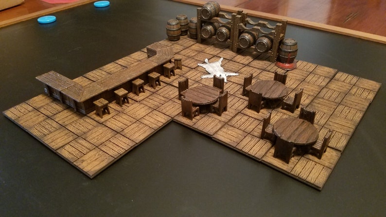 TABLE Set, DND, D&D, Scatter Terrain, Hand Painted, Miniature, Tavern ...