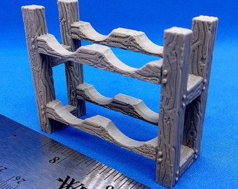 Barrel Shelf, DND, D&D, Scatter Terrain, Hand Painted, Miniature ...