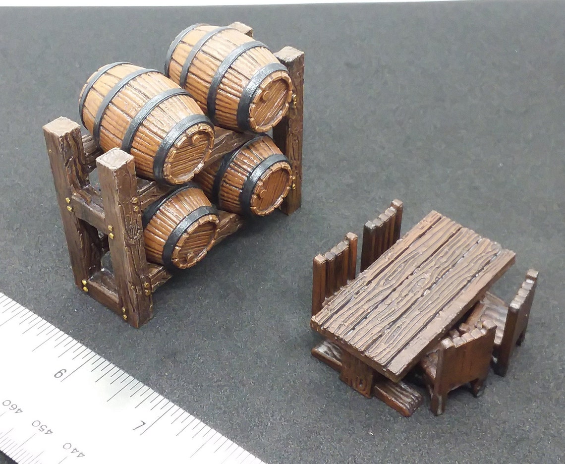 Tavern Set, DND, D&D, Scatter Terrain, Hand Painted, Miniature, Tavern ...