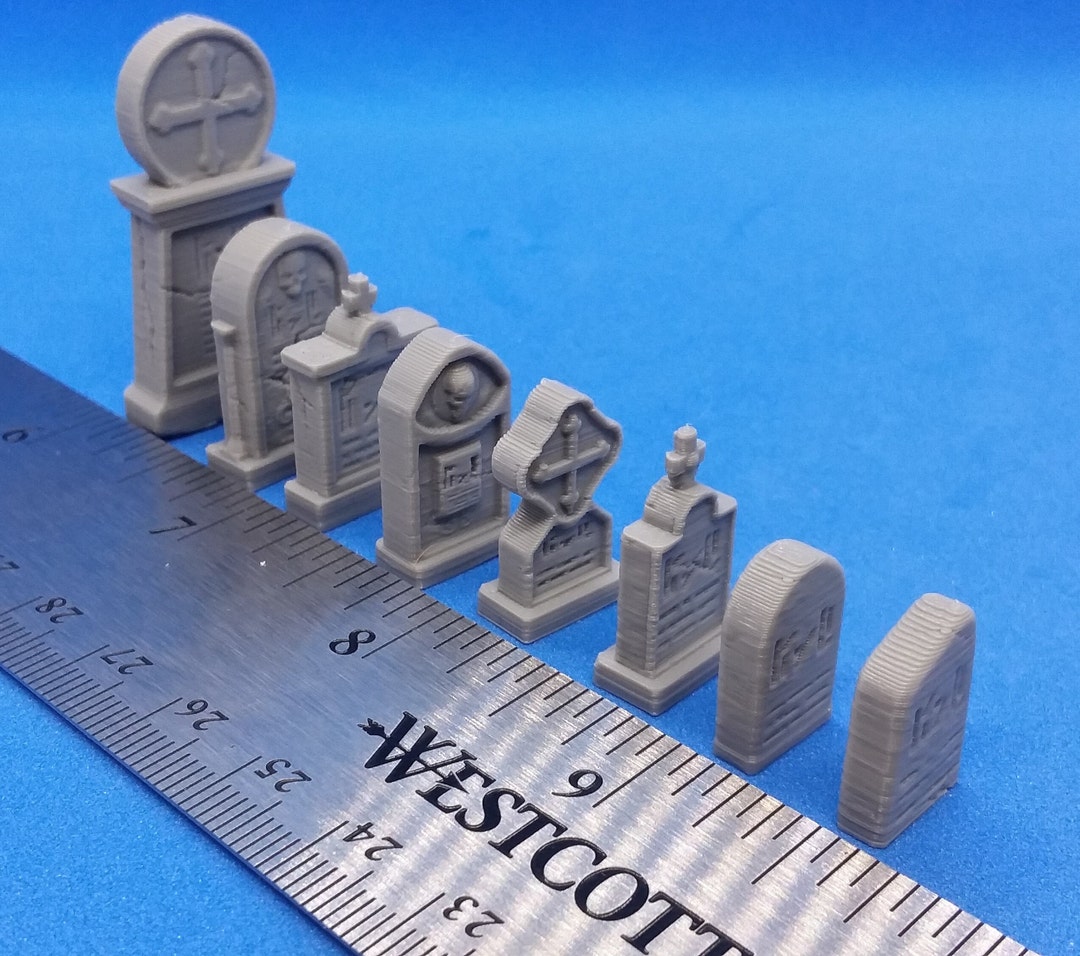GRAVESTONES, DND, D&D, Scatter Terrain, Unpainted, Miniature, Spooky ...