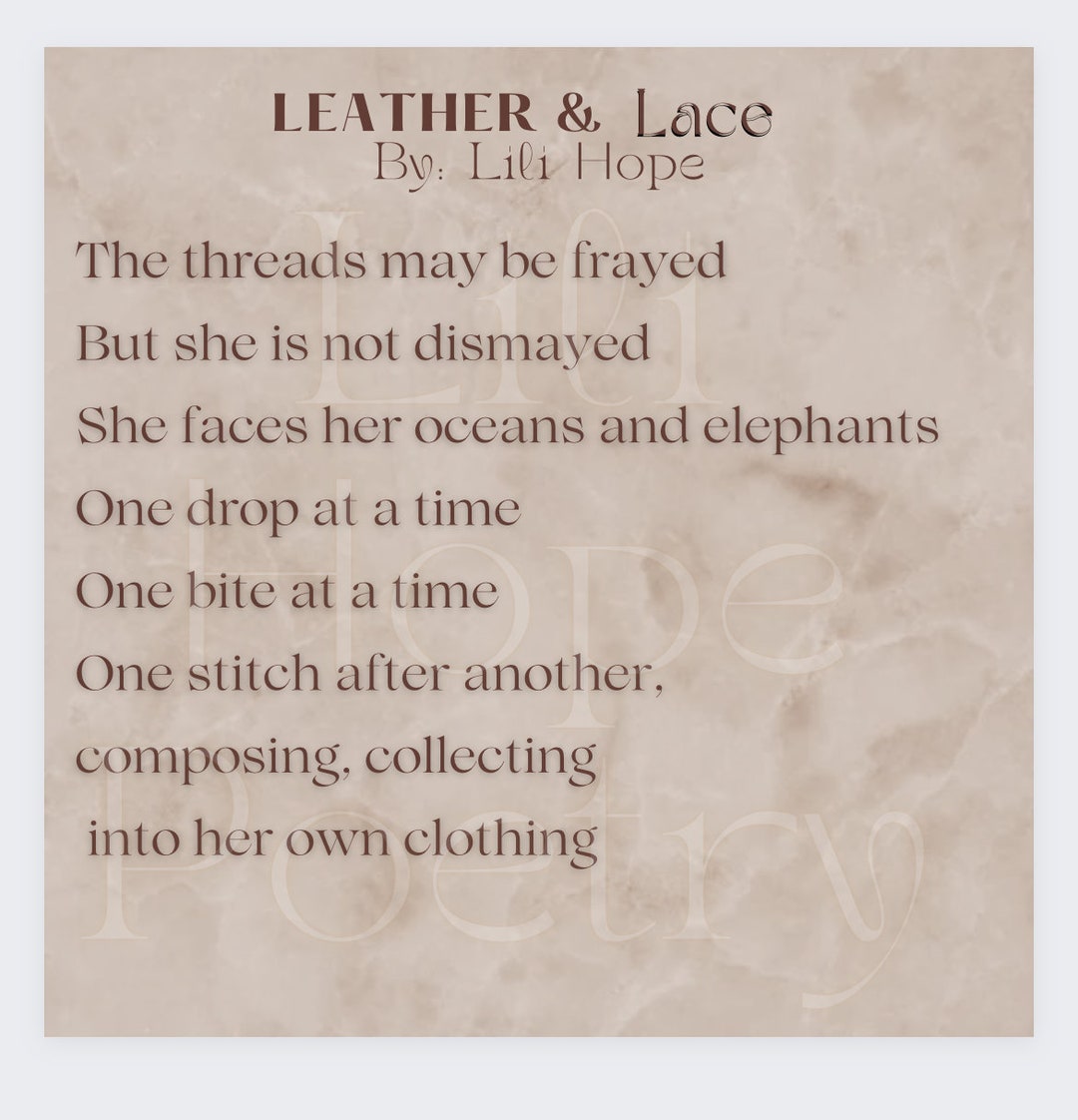 Poem: Leather & Lace - Etsy