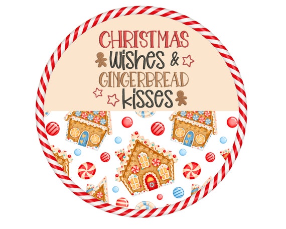 Gingerbread Welcome Sign Christmas Metal Sign Holiday Wreath - Etsy