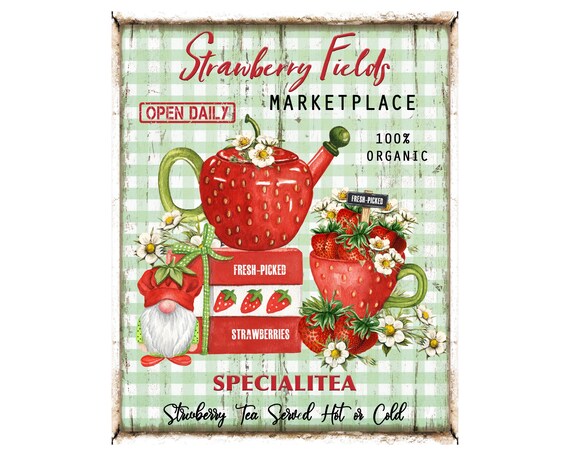 Strawberry Fields Sign Fruit Sign Fruit Wreath Attachment - Etsy