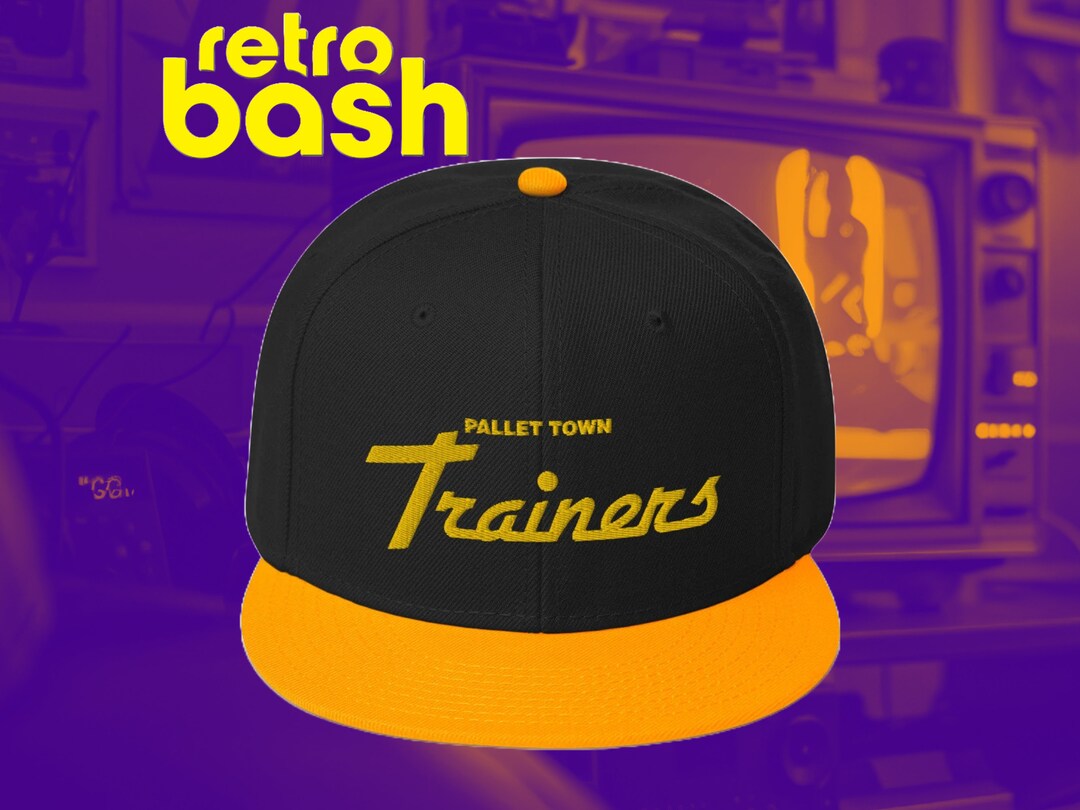 Pallet Town Trainers Pokemon Snapback Hat Script Sports Retro Style ...