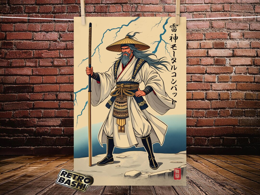 Mortal Kombat Raiden Poster Traditional Japanese Ukiuo-e Style. - Etsy